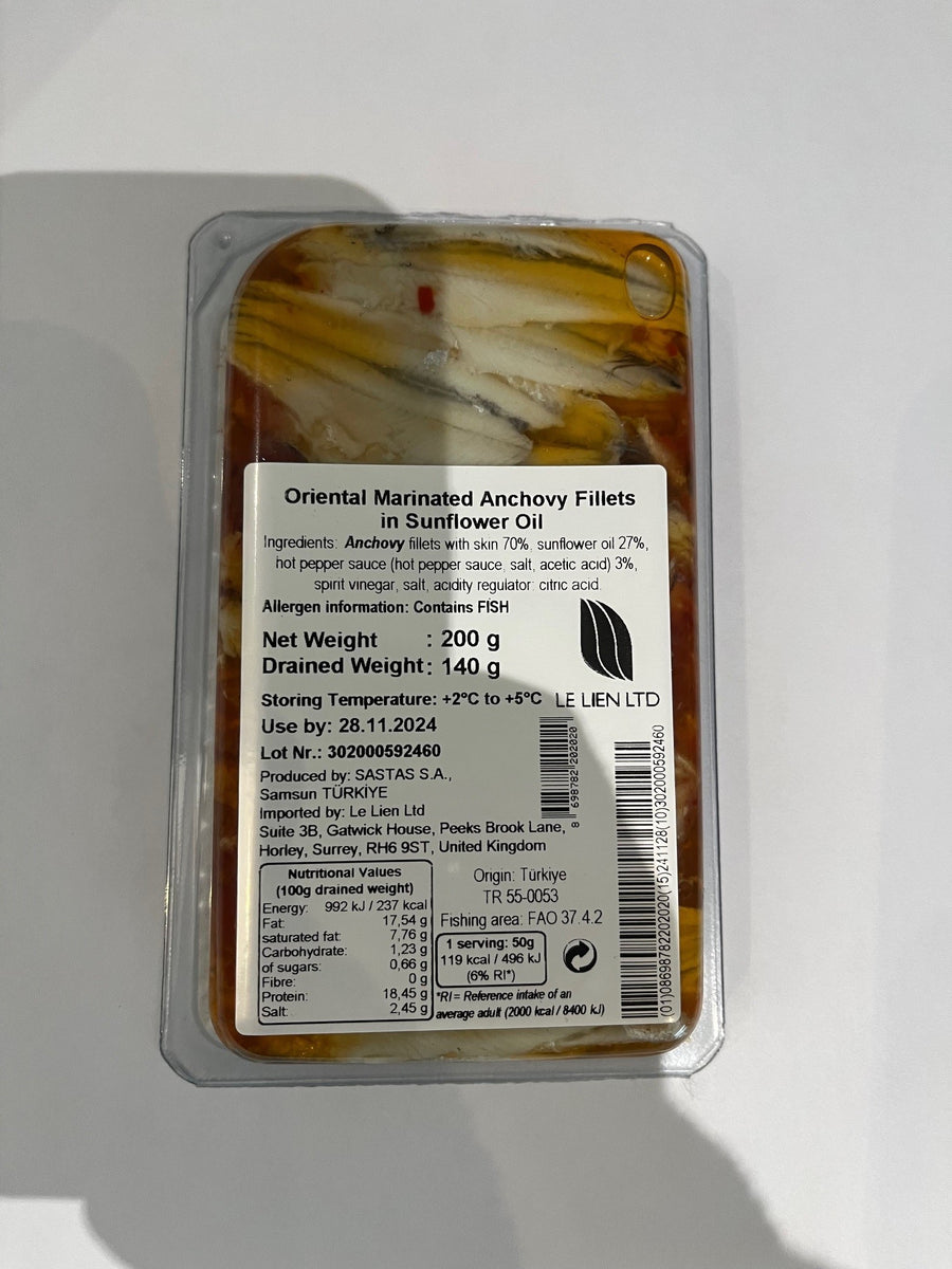 Oriental Marinated Anchovy Fillets In Sunflower Oil (Hot Pepper Sauce ...